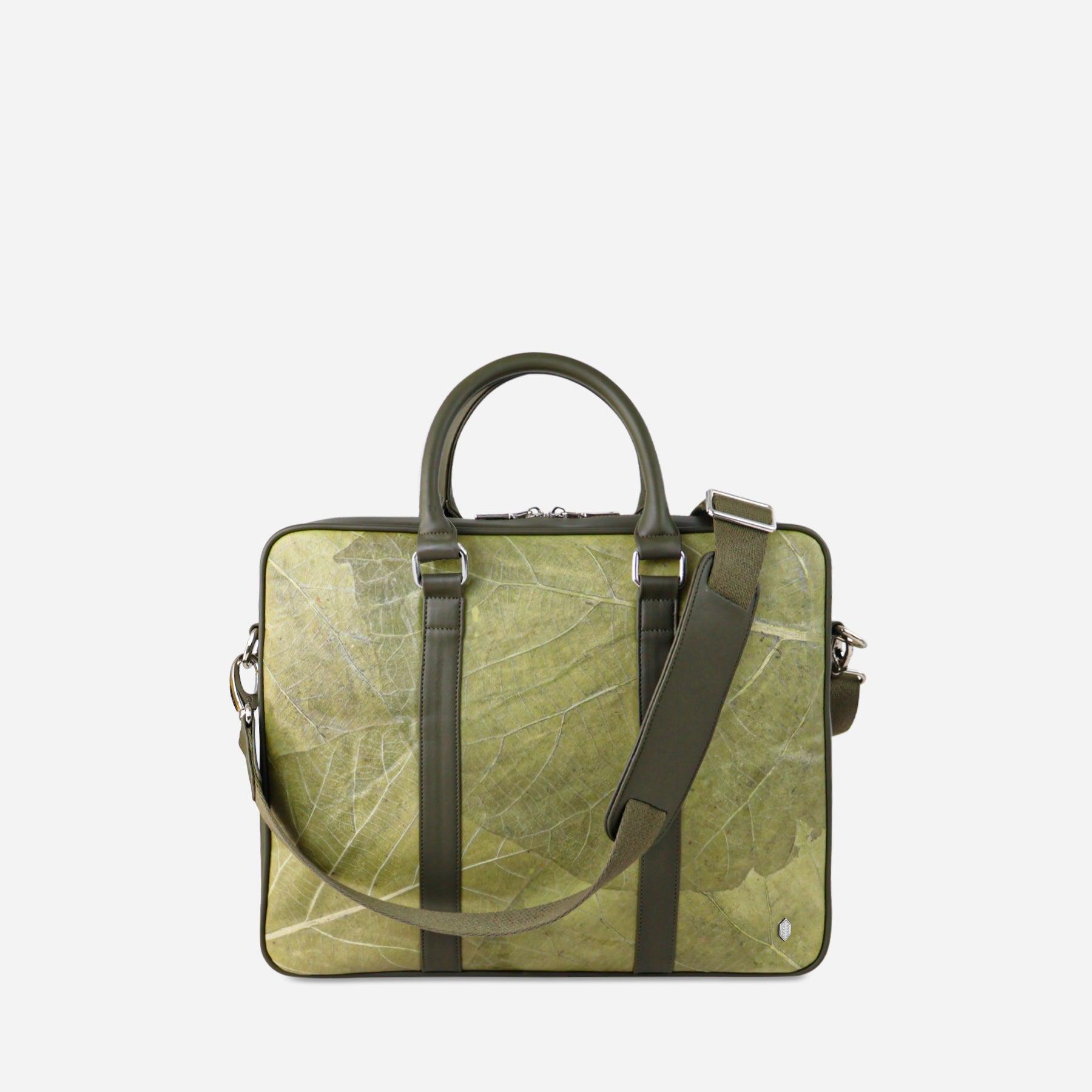 Cambridge - Briefcase - Olive Green Leaftex | Thamon